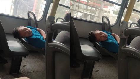 Joven duerme en un cómodo asiento del transporte público y sorprende en