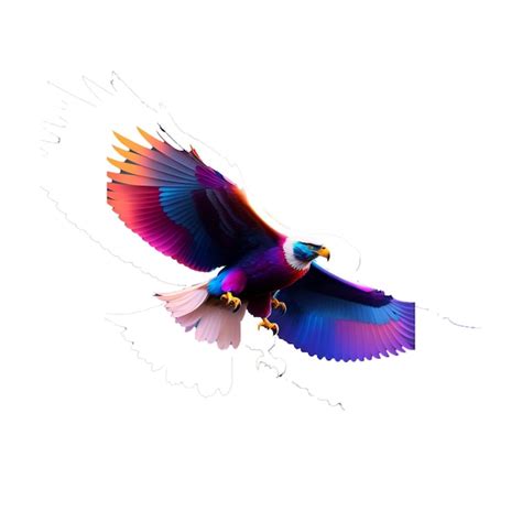 Premium Psd Rainbow Color Eagle Flying Icon Image
