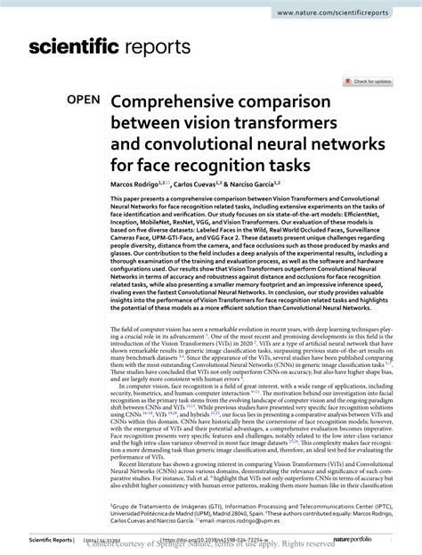 Pdf Comprehensive Comparison Between Vision Transformers And