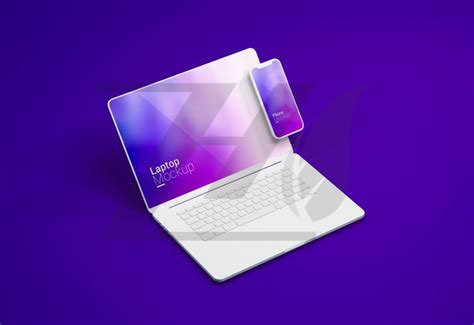 دانلود فایل لایه باز موکاپ صفحه نمایش لپ تاپ و تلفن همراه رنگارنگ