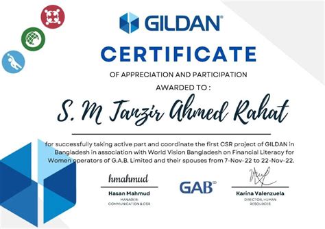 Successfully Taking Active Part And Coordinate The First Csr Project Of Gildan In Bangladesh In