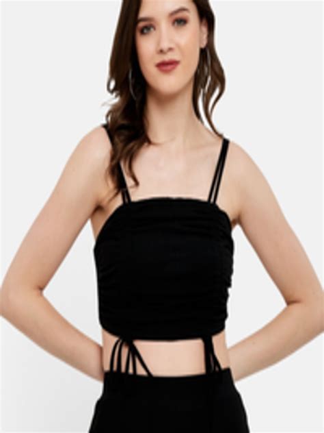 Buy Unmade Black Bralette Tie Up Crop Top Tops For Women 17675974