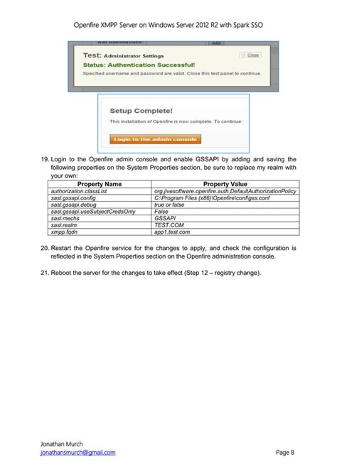 Openfire Xmpp Server On Windows Server 2012 R2 With Spark Sso Pdf Operating Systems