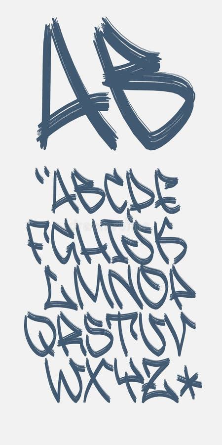 街道画字体 标志 传染媒介字母表 向量例证 插画 包括有 冲程 印刷术 独自一个 技巧 字体 设计 50718864