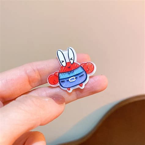 Water Drop Question Mark Clip Angry Emoji Hair Clip Spongebob Chiikawa Hair Clip Acrylic Clip