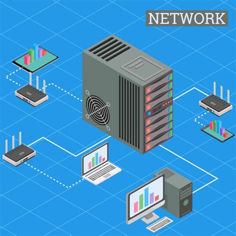 Premium Vector Isometric Network Internet And Cloud Computing
