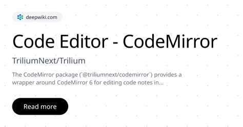 Code Editor Codemirror Triliumnexttrilium Deepwiki