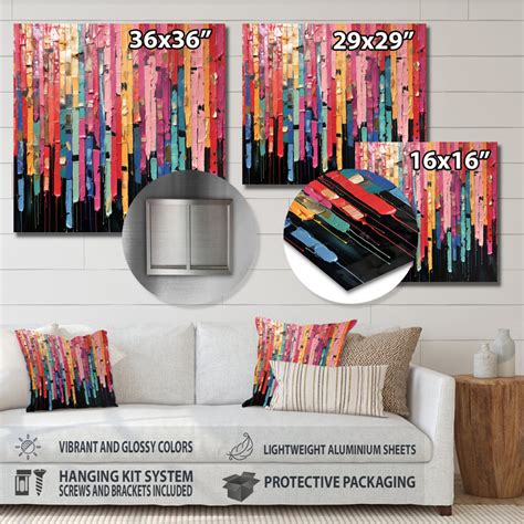 Lark Manor™ Pink Digital Melodic Fusion Iv Abstract Collages Metal