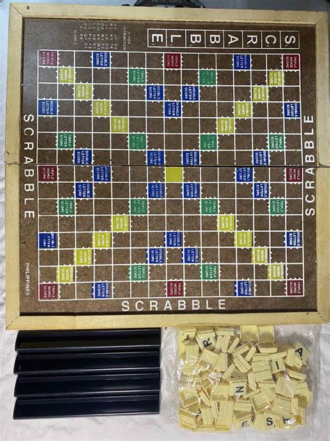 Wooden Scrabble Foldable Game Board And Tiles Lazada Ph