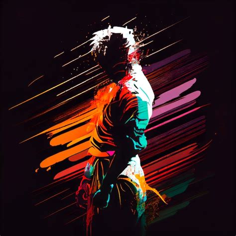 Premium Ai Image Silhouette Of A Karateka On A Colorful Abstract