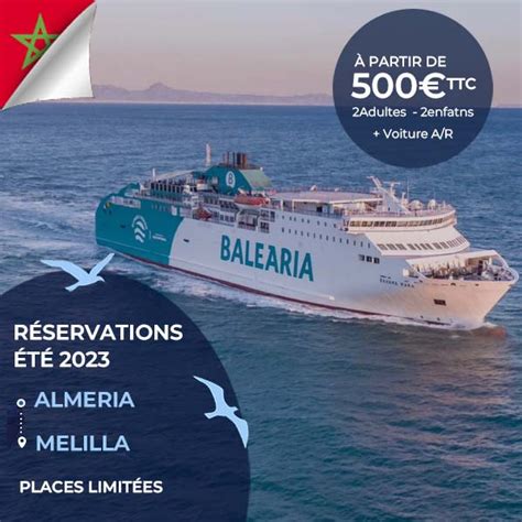 Réservez Votre Ferry Almeria Melilla Pour Les Vacances Été 2023 Monferry