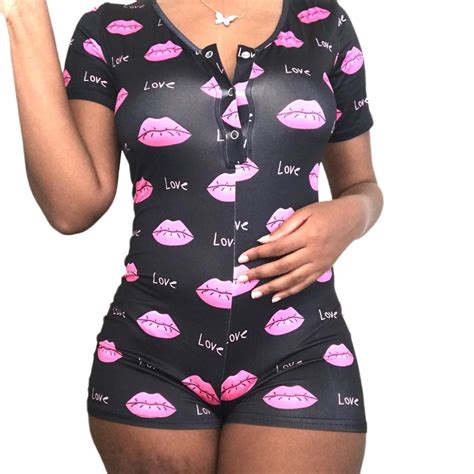Women Romper Bodycon Casual Jumpsuit Printed Romper Short Sleeve Shorts