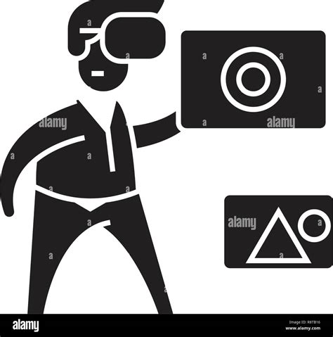 Virtual Assistent Black Vector Concept Icon Virtual Assistent Flat