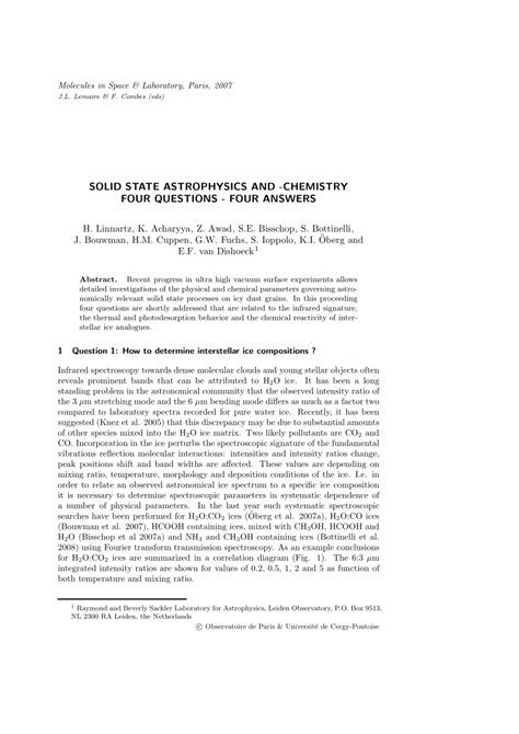 Pdf Solid State Astrophysics And Chemistry Four Questions Four Answers