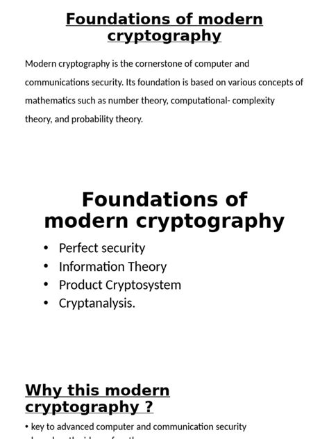 Foundations Of Modern Cryptography Pdf Cryptography Cryptanalysis