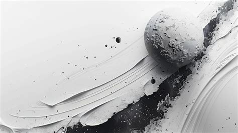 Monochrome Abstract Art With Textured Spheres Premium Ai Generated Image