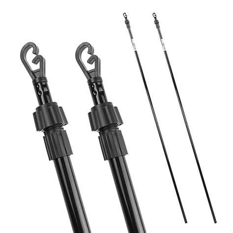 Kct 2x 24m Wash Line Prop Pole Heavy Duty Outdoor Extendable Clothes Line Support Laundry