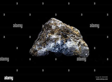 real light blue celestine crystal cluster isolated on black background