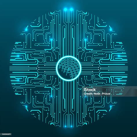 Cyber Security By Dint Of Fingerprint Scanning Stock Illustration