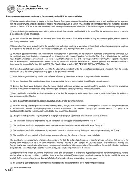 California Ballot Designation Worksheet Fill Out Sign Online And
