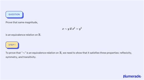 solved prove that same magnitude x ∼y if x 2 y 2 is an equivalence