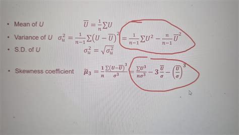 Solved Can You Show Me How The Variance And Skewness