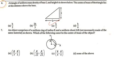 6 A Triangle Of Uniform Mass Density Of Base Studyx
