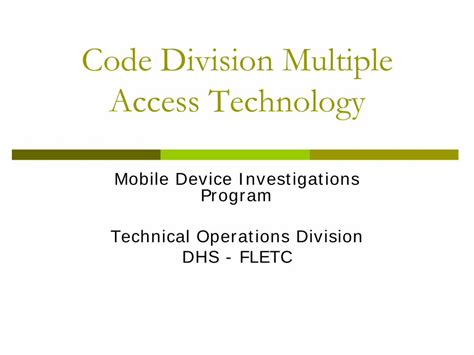 Pdf Division Multiple Access Technology Dokumentips