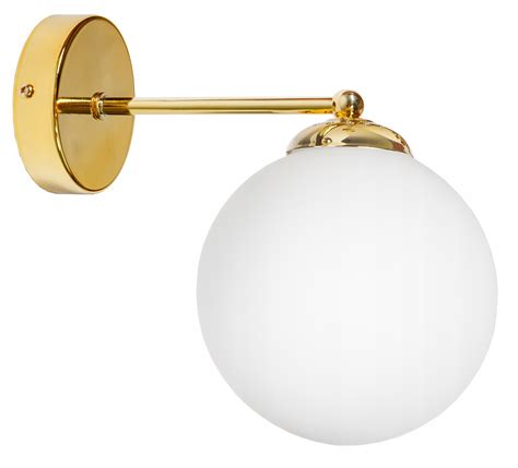 ZŁOTA LAMPA KINKIET ŚCIENNY SZKLANA KULA LOFT LED KIN ZŁ Cena Opinie Kinkiety