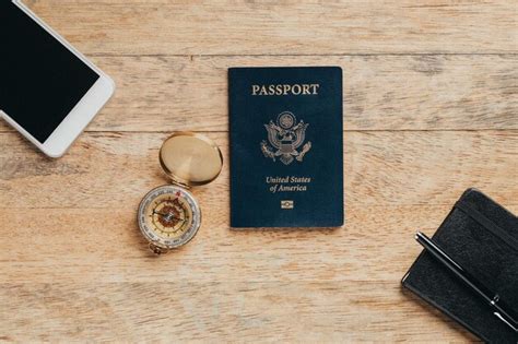 Premium Photo High Angle View Of A Passport On A Table