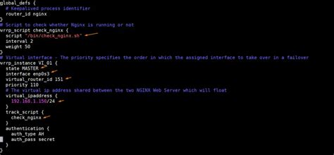 how to setup highly available nginx with keepalived in linux