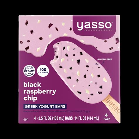 Yasso Black Raspberry Chip Greek Yogurt Bars 4 Ct 35 Fl Oz Shipt