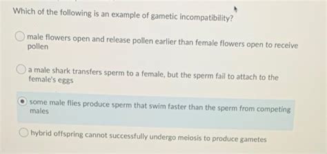 Solved Which Of The Following Is An Example Of Gametic