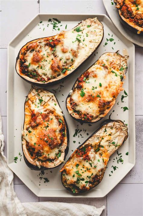 Stuffed Eggplant Cheesy Baked Comfort Food Yellow Bliss Road