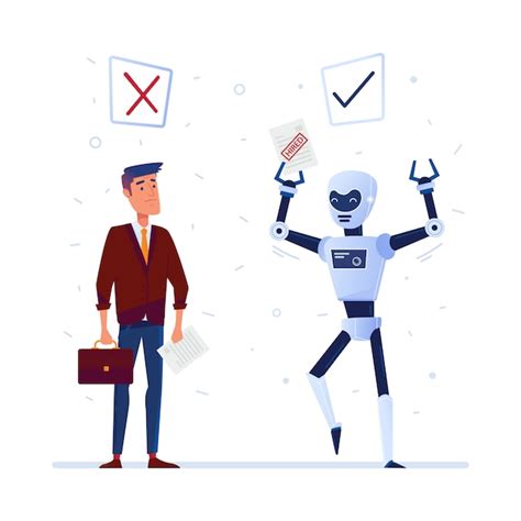 Escolha Entre Inteligência Artificial E Humana Vetor Premium