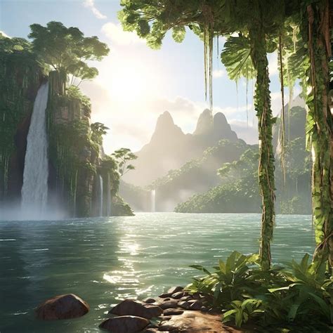 Premium Photo Reflection Of A Sunset By A Lagoon Inside The Amazon