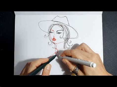 Drawing Woman In A Hat Ambidextrous Art YouTube
