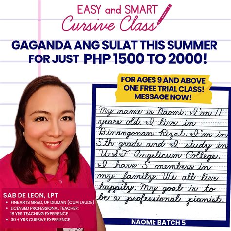 Easy And Smart Cursive Class Manila