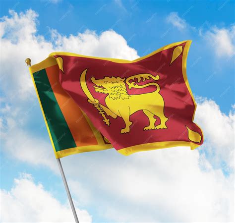 Flag Of Sri Lanka Premium Photo