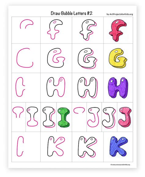 Easy How To Draw Bubble Letters Tutorial And Coloring Page