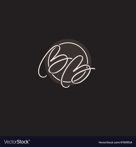 Initials Bb Logo Monogram With Simple Circle Line Vector Image