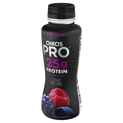 Oikos Pro Fuel Mixed Berry Caffeinated And Cultured Dairy Drink Hy Vee