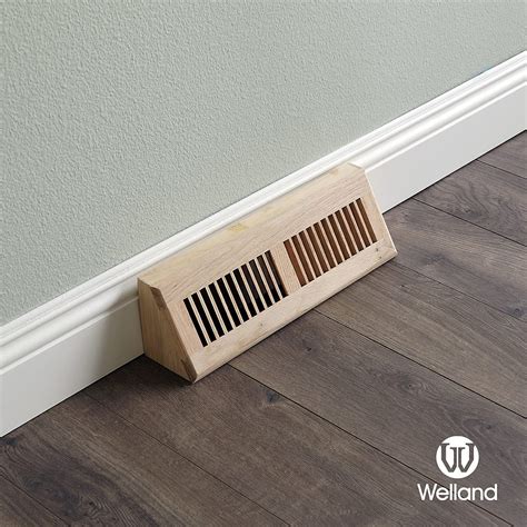 White Oak Baseboard Diffuser Wall Register Hardwood Baseboard Diffuser Vent — Welland Store