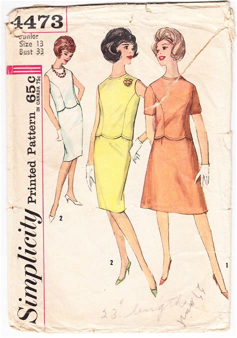 Vintage Simplicity Sewing Pattern Misses Two Etsy