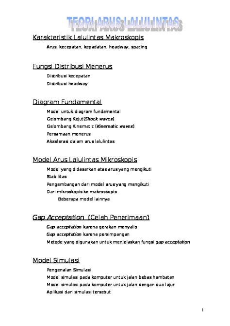 Traffic Flow PDFCOFFEE COM