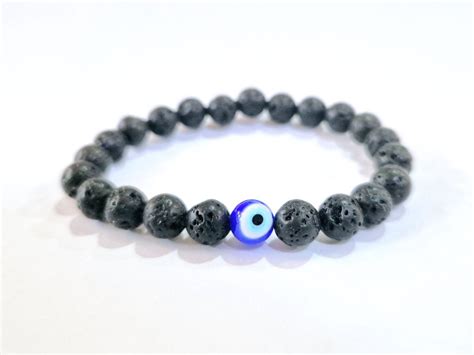 Black Lava Stone Diffuser With Evil Eye Gems And Stones Ph