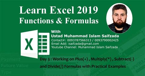 Microsoft Excel 2019 Functions And Formulas Day 3 Practical Working