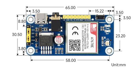A7670e Lte Cat 1 Hat For Raspberry Pi Multi Band 2g Gsm Gprs Lbs