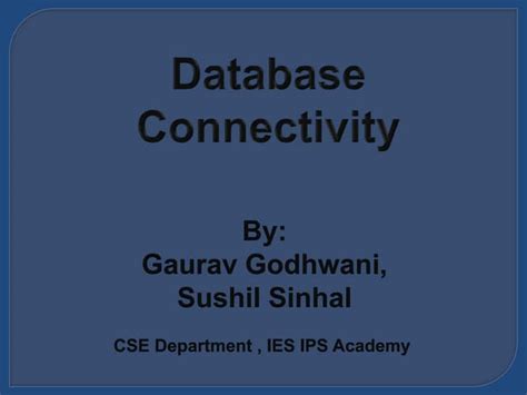 Jdbc Ppt Pptx Databases Computer Software And Applications