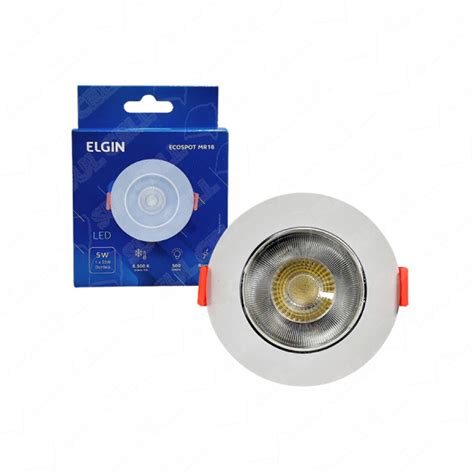 Luminaria EcoSpot MR de Embutir w Led Redondo Branco Frio k Elgin Elétrica